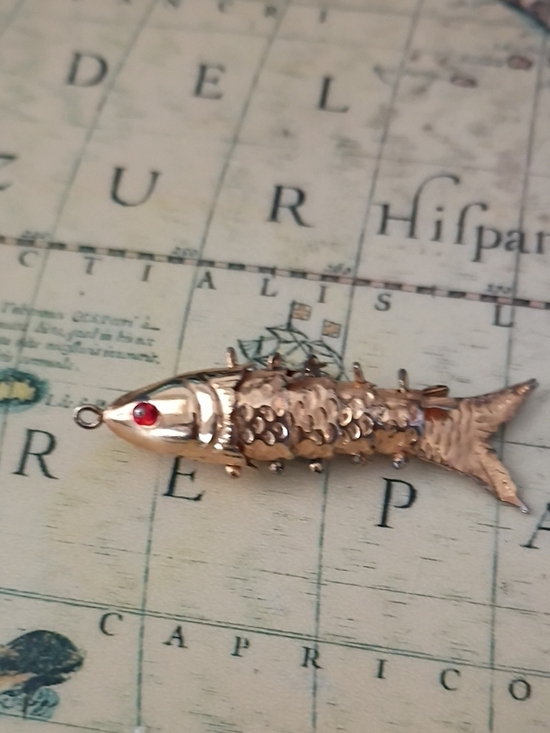 Jewelry | Vintage 4s Gold Articulated Flexible Koi Fish With Red Eyes ...